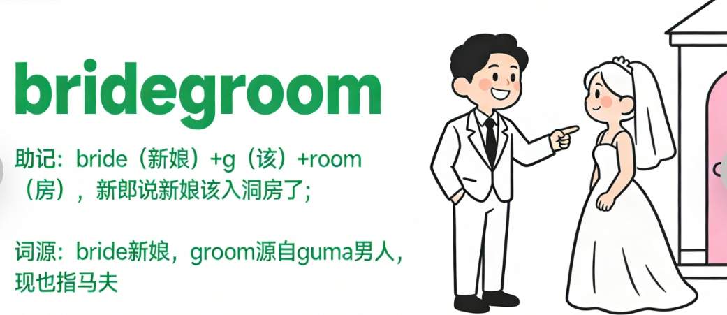 bridegroom是什么意思|bridegroom的用法|bridegroom的单词速记|bridegroom怎么读|bridegroom的 ...