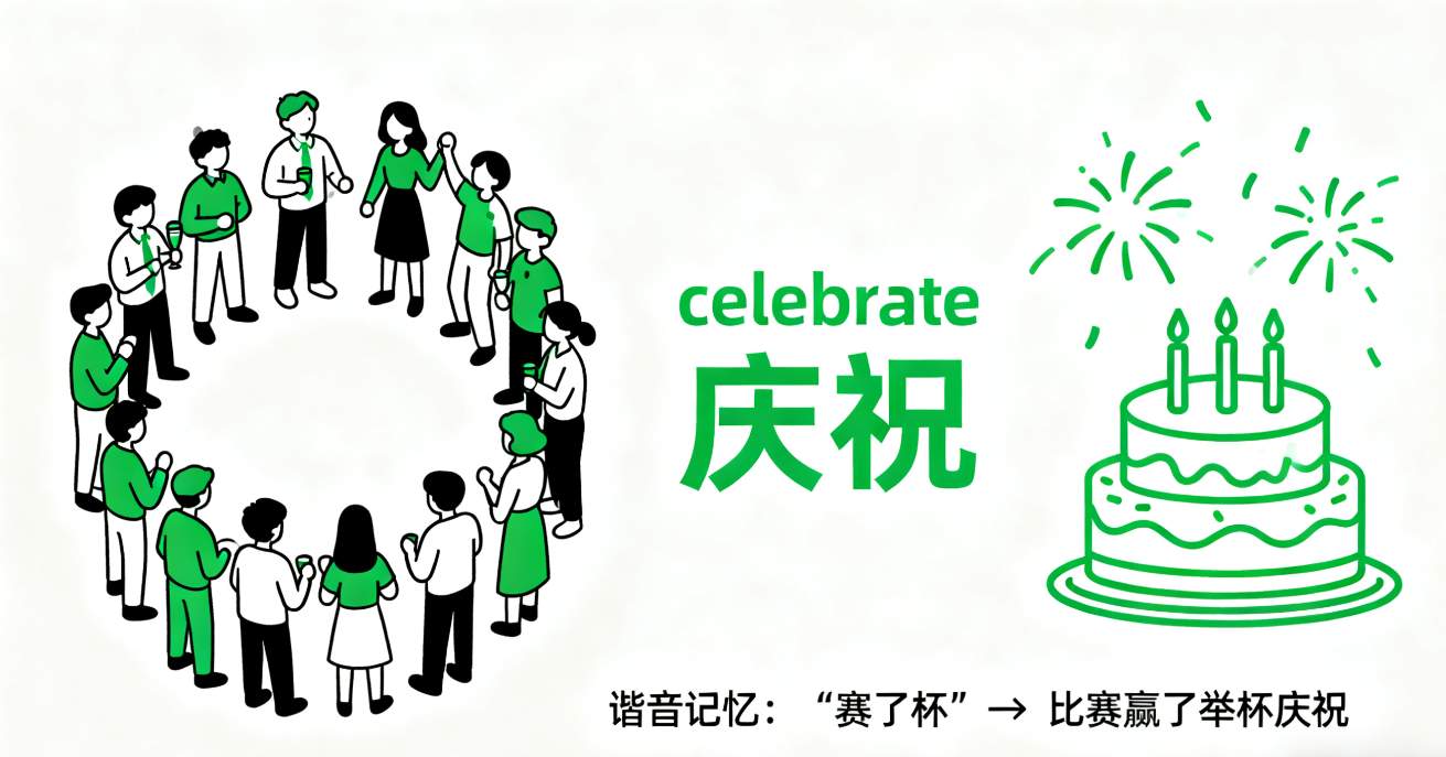 celebrate是什么意思|celebrate的用法|celebrate的单词速记|celebrate怎么读|celebrate的考法 ...