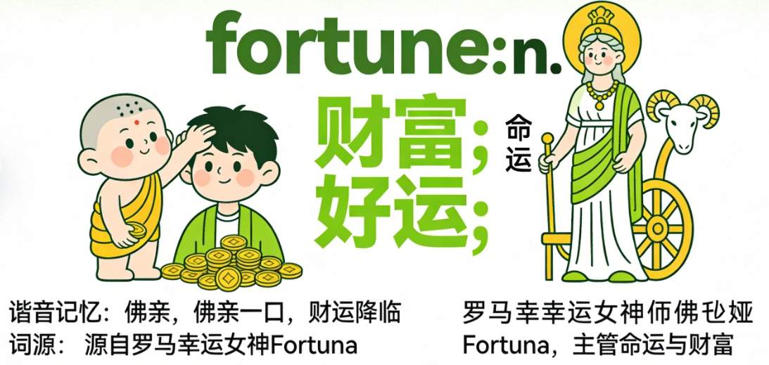 fortune是什么意思|fortune的用法|fortune的单词速记|fortune怎么读|fortune的考法|fortune的中文释义 ...