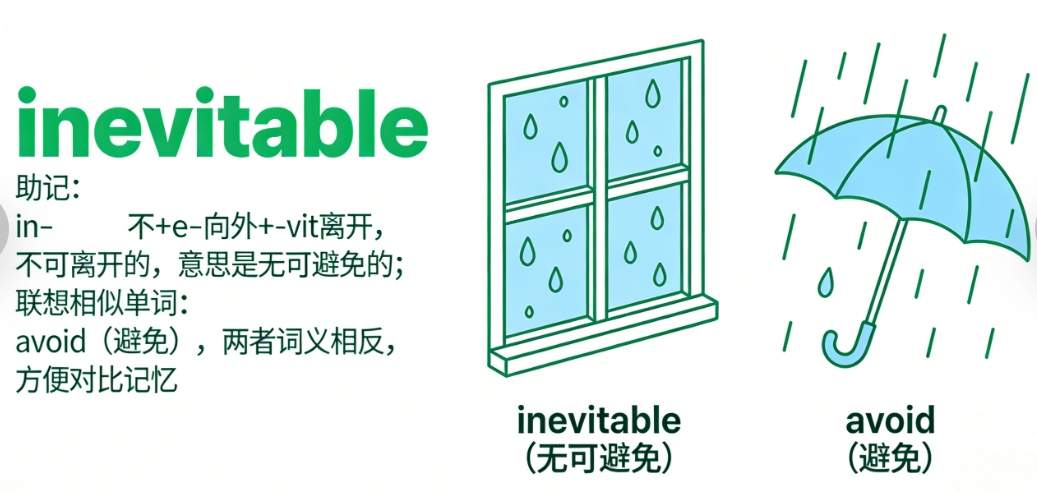 inevitable是什么意思|inevitable的用法|inevitable的单词速记|inevitable怎么读|inevitable的 ...