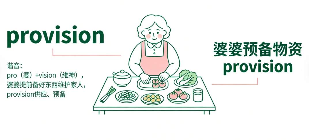 provision是什么意思|provision的用法|provision的单词速记|provision怎么读|provision的考法 ...