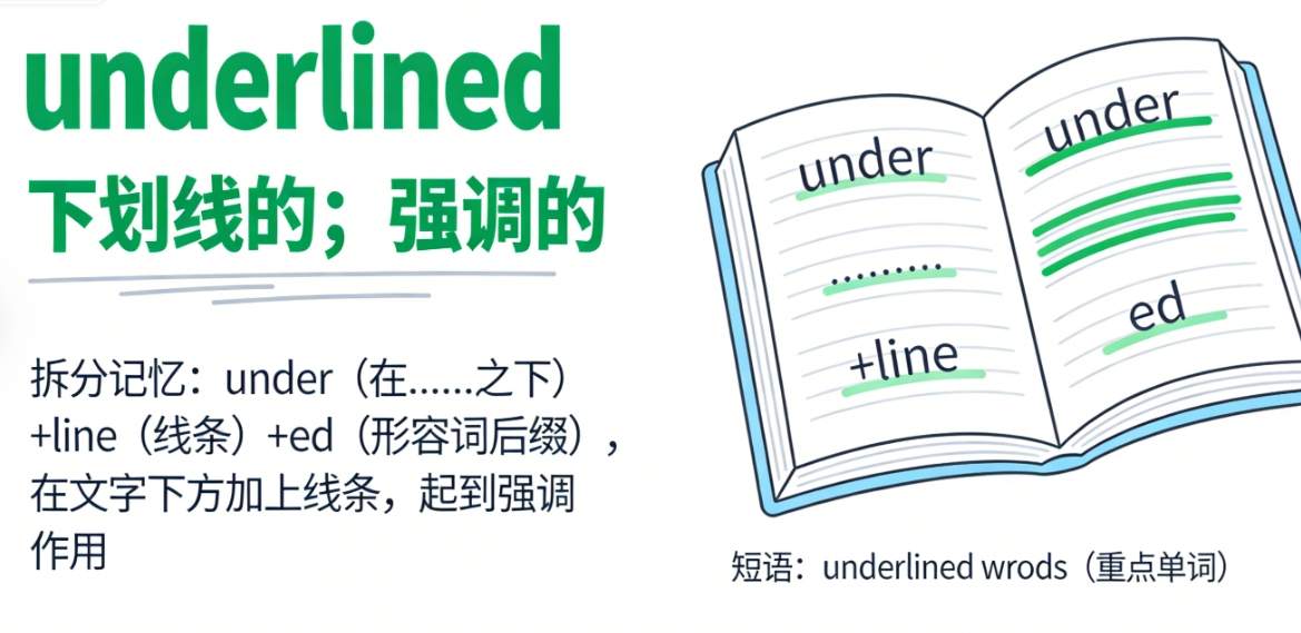 underlined是什么意思|underlined的用法|underlined的单词速记|underlined怎么读|underlined的 ...
